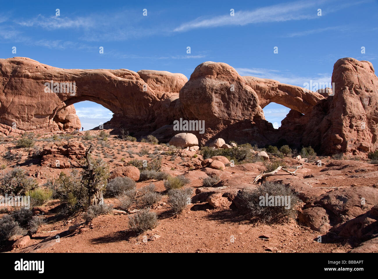 North and South Window Arches Arches National Park Utah USA Stock Photo ...