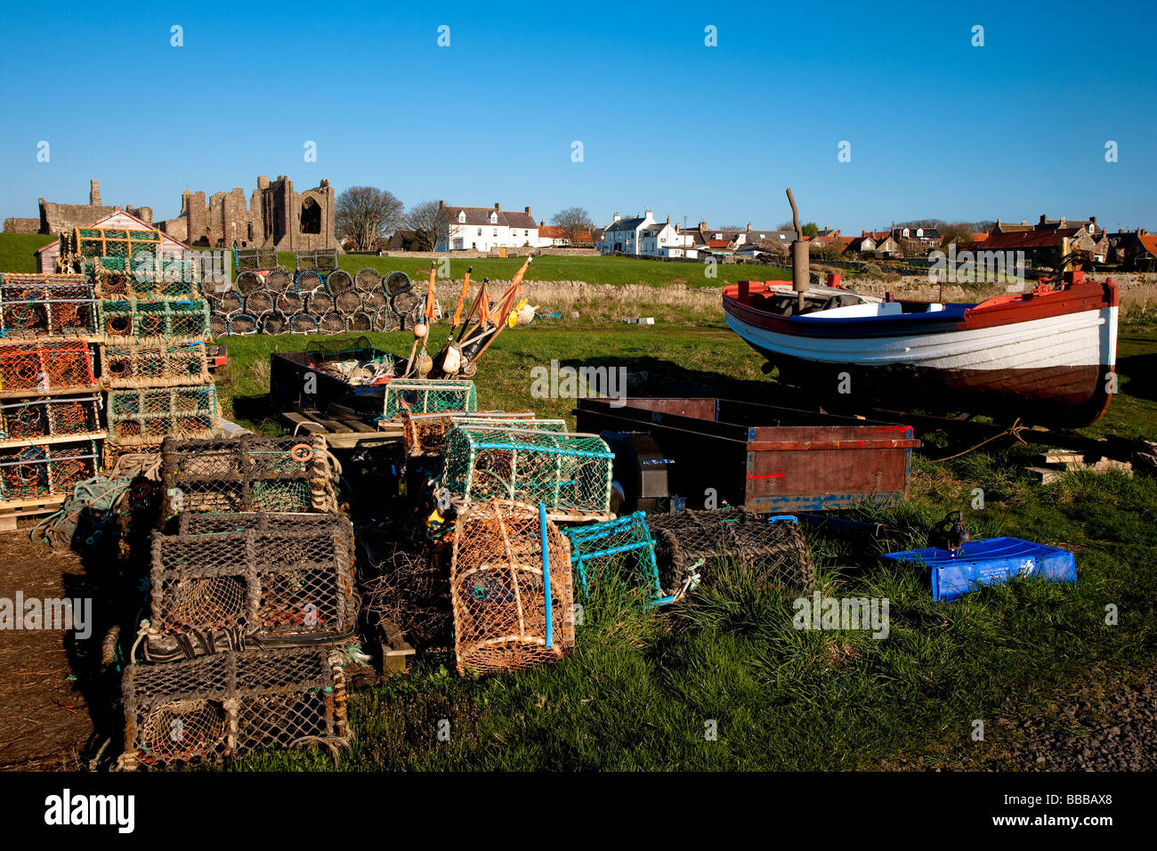 Lindisfarne Priory Holy Island Northumberland England Stock Photo - Alamy