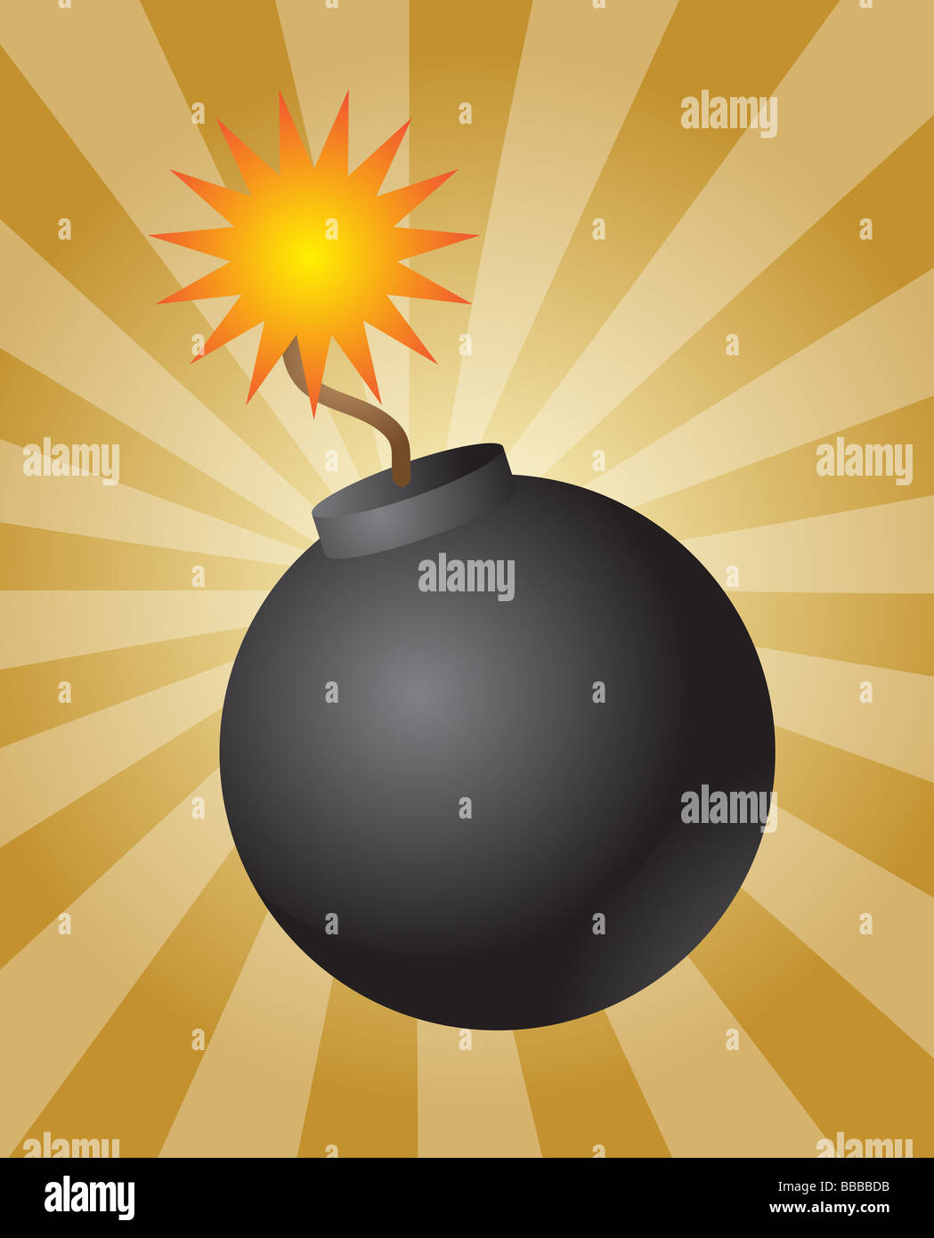 Old fashioned round black bomb with lit fuse Stock Photo - Alamy