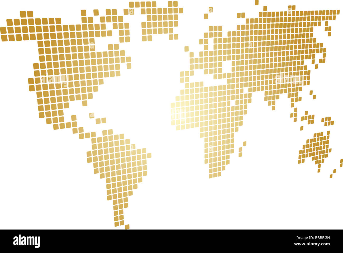 Map of the world illustration perspective mosaic block style Stock ...