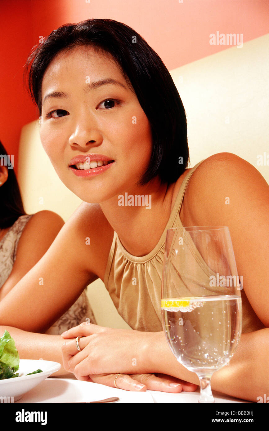 Woman at restaurant, portrait Stock Photo - Alamy