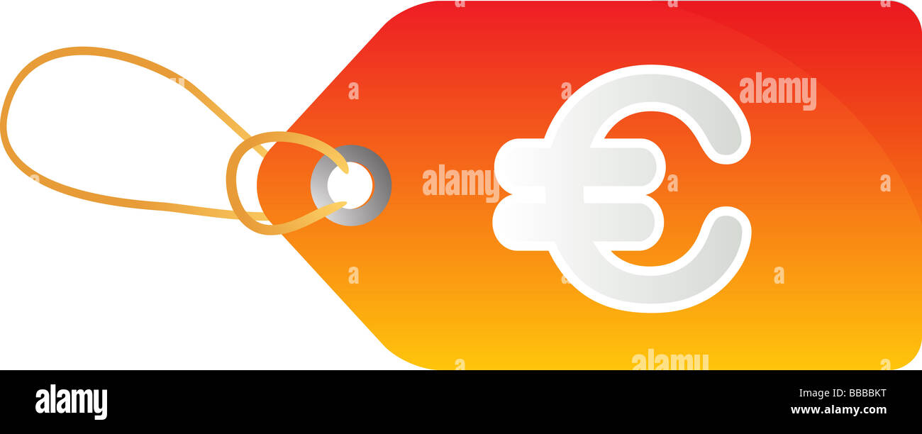Sales tag label illustration with Euro symbol Stock Photo - Alamy