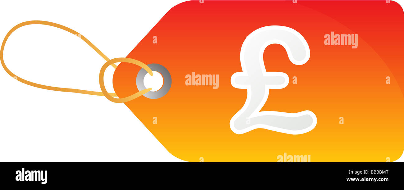 Sales tag label illustration with Pound symbol Stock Photo - Alamy