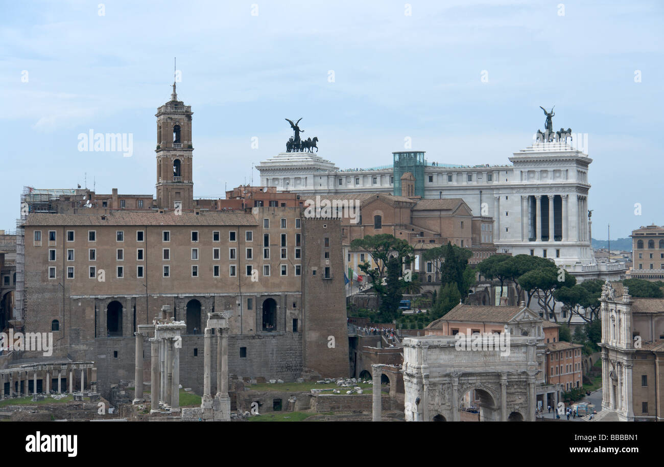 Capitol hill with Palazzo Senatorio (City Hall) and Tabularium as seen ...