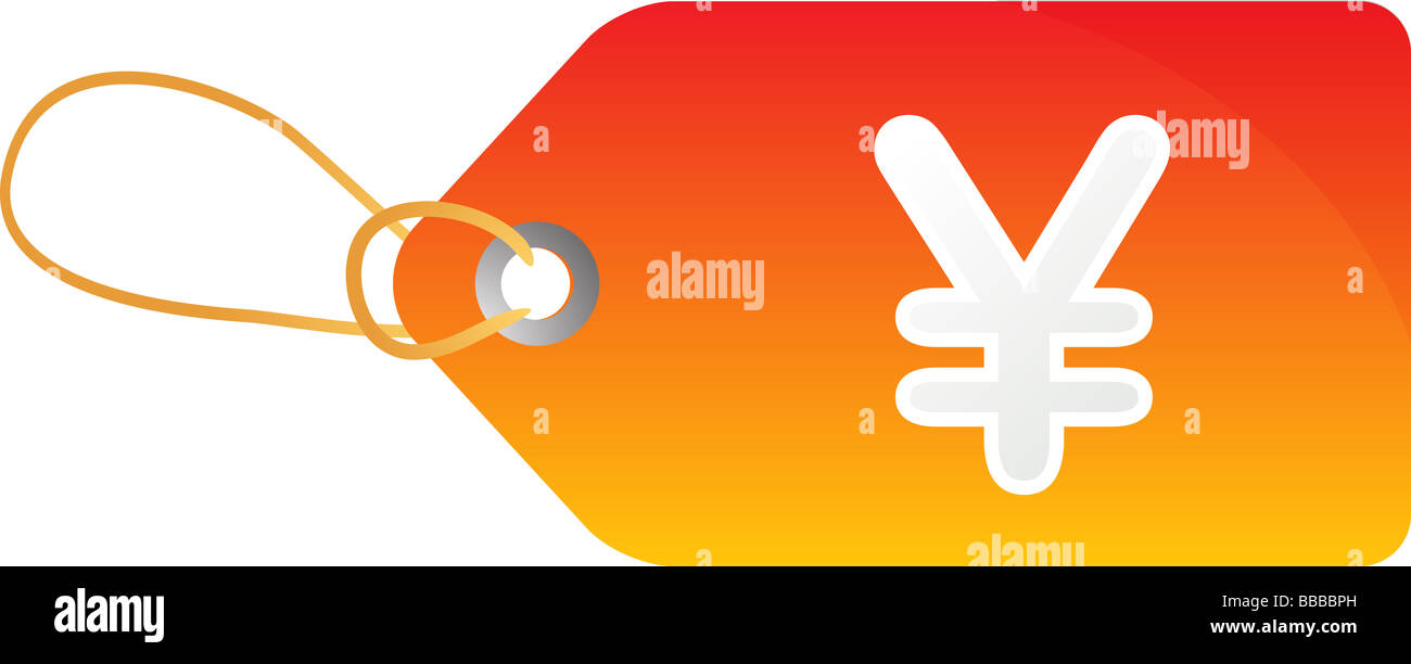 Sales tag label illustration with Yen symbol Stock Photo - Alamy