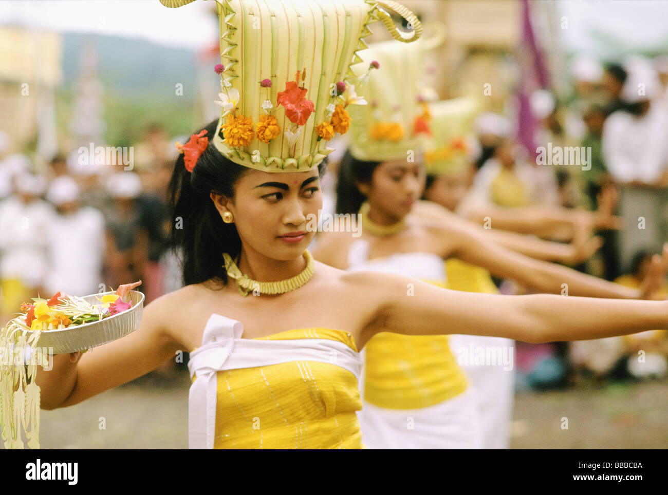 Indonesia, Bali, Kintamani, Performers during Rejang Dance Stock Photo ...