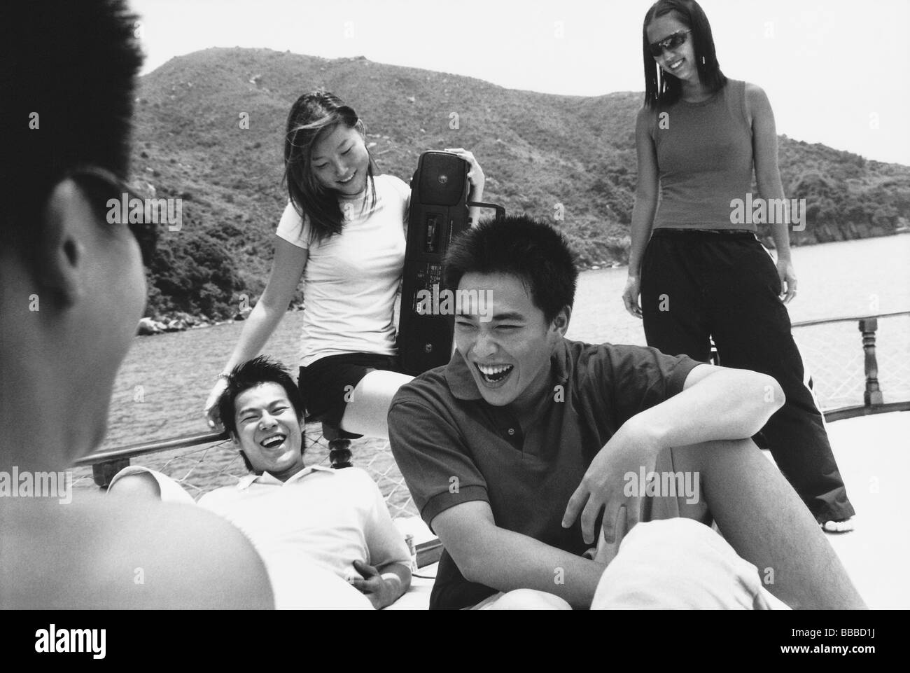 Three deck boat Black and White Stock Photos & Images - Alamy