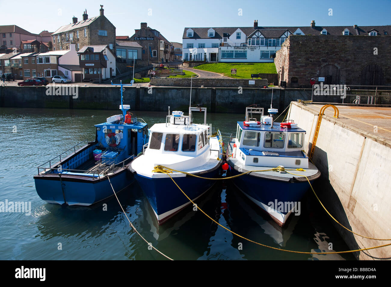 Seahouses traditional fishing village on the Northumberland Coast Stock ...