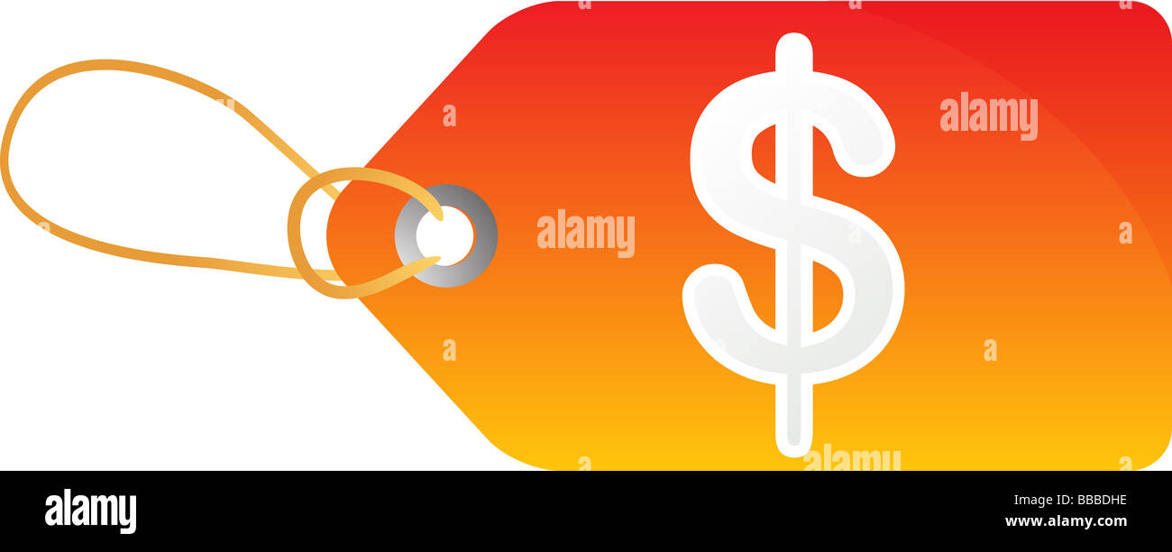 Sales tag label illustration with dollar symbol Stock Photo - Alamy