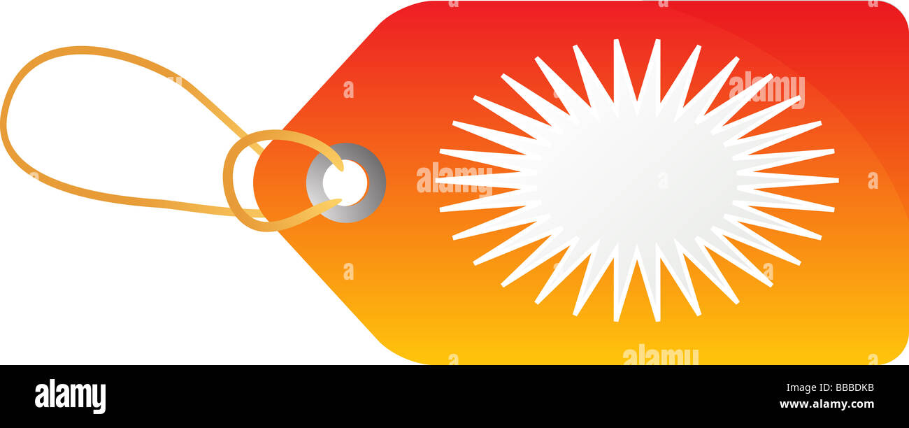 Sales tag label illustration with spiked star symbol Stock Photo - Alamy