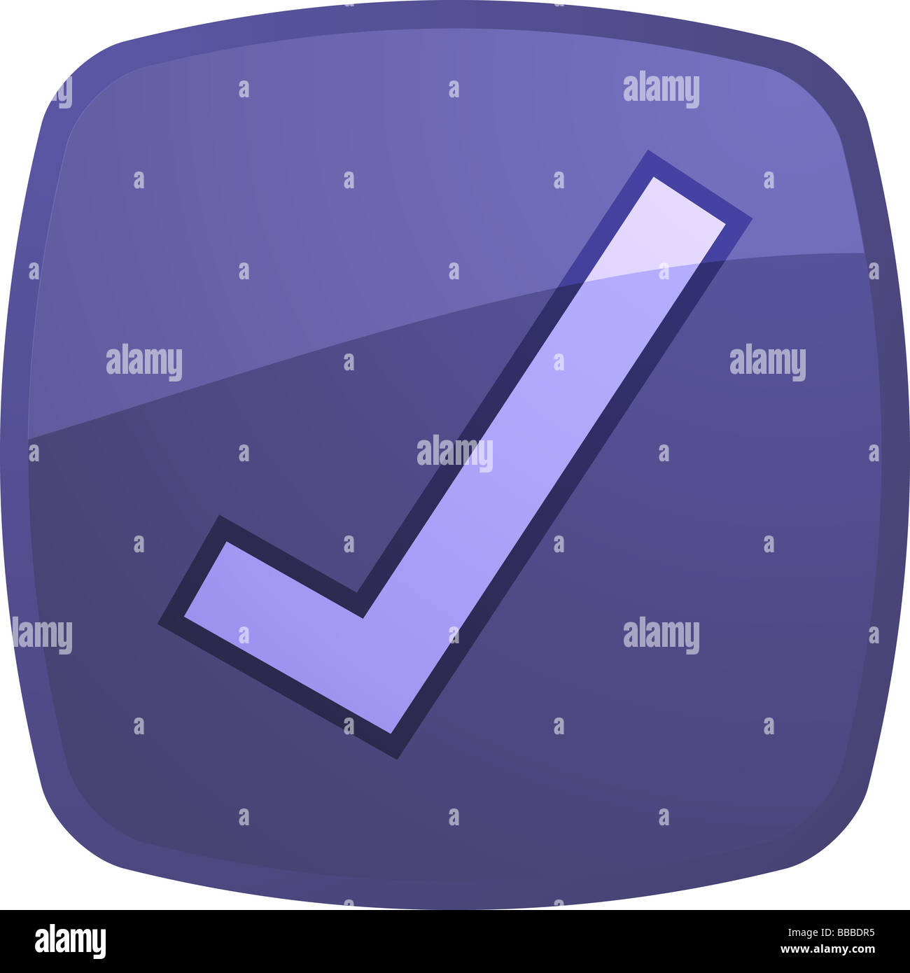 Confirm navigation icon glossy button square shape Stock Photo - Alamy