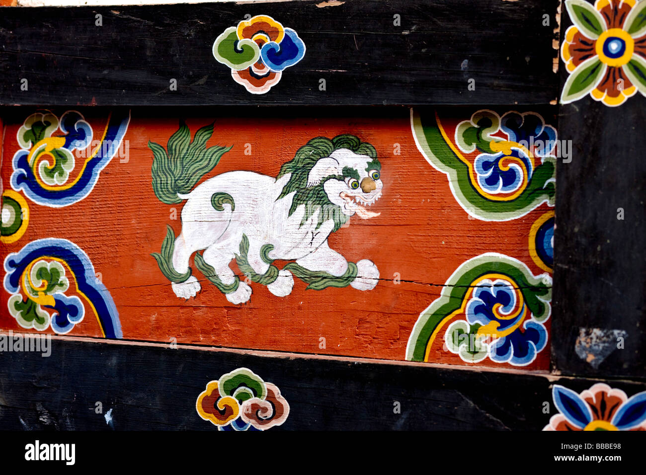painted Buddhist figures on temple walls in Bhutan Stock Photo - Alamy