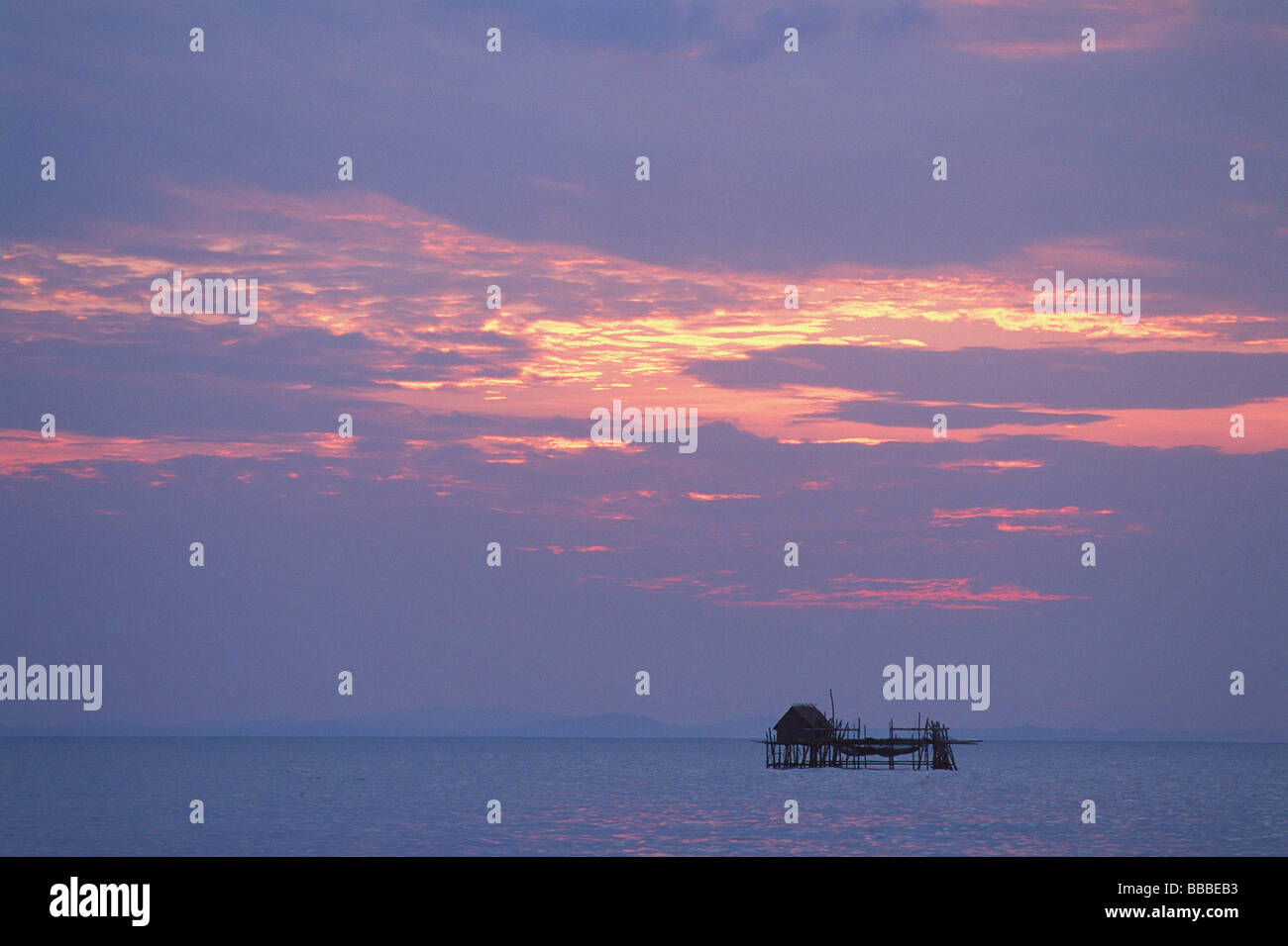 Indonesia, Bintan, Riau Islands, kelong fishing Stock Photo - Alamy