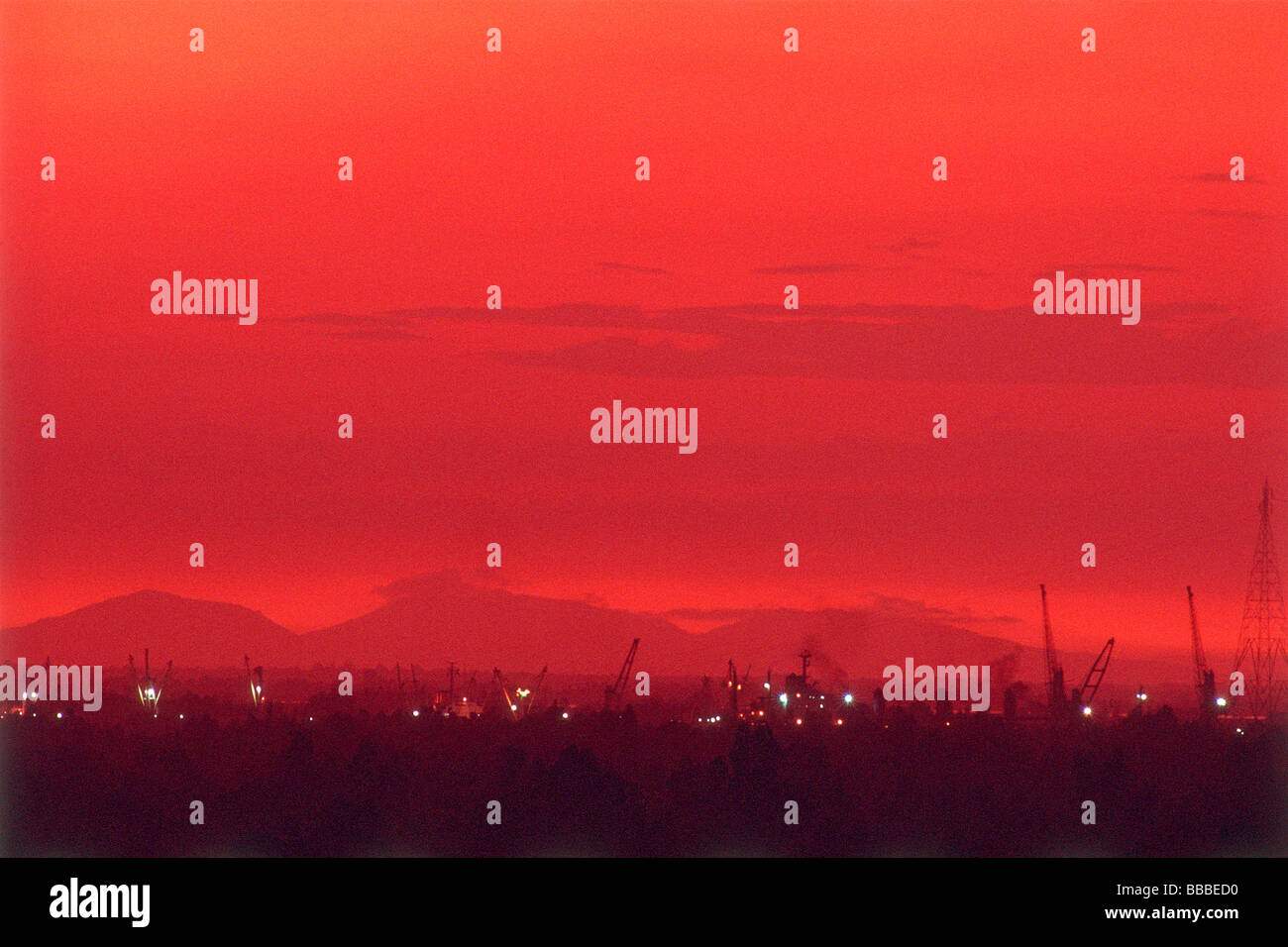 Vietnam, Ho Chi Minh City (Saigon), sunset over port Stock Photo - Alamy