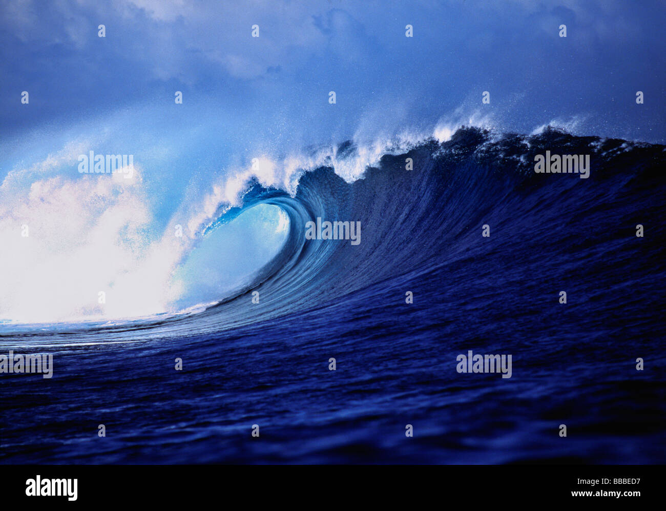 A stunning wave curl reveals impossible shades of blue Tavarua Fiji ...