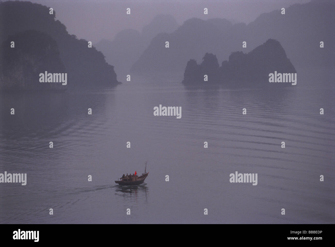 Fishing boat in the mist hi-res stock photography and images - Alamy