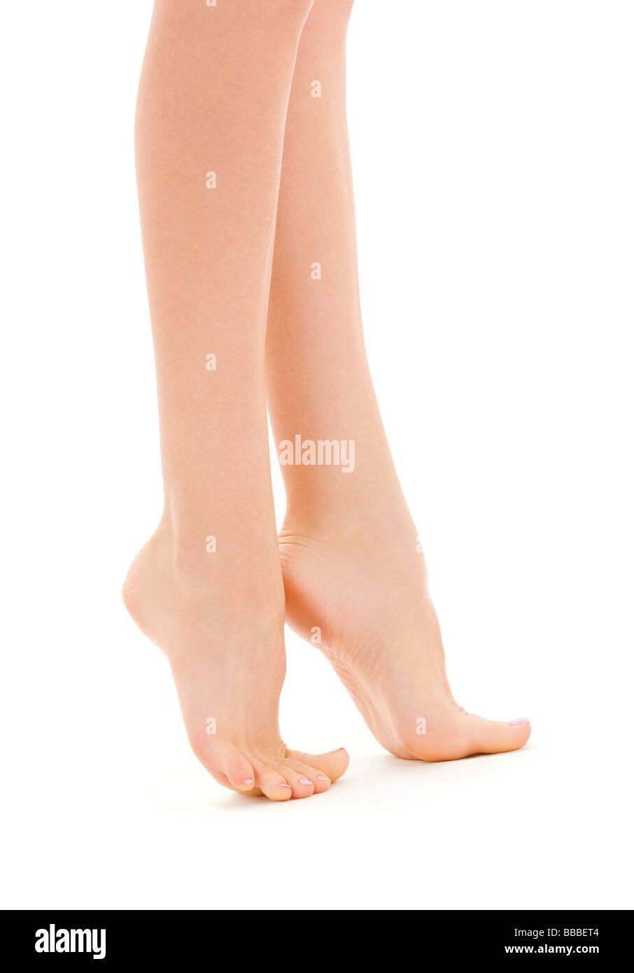 picture of slim female legs over white Stock Photo - Alamy