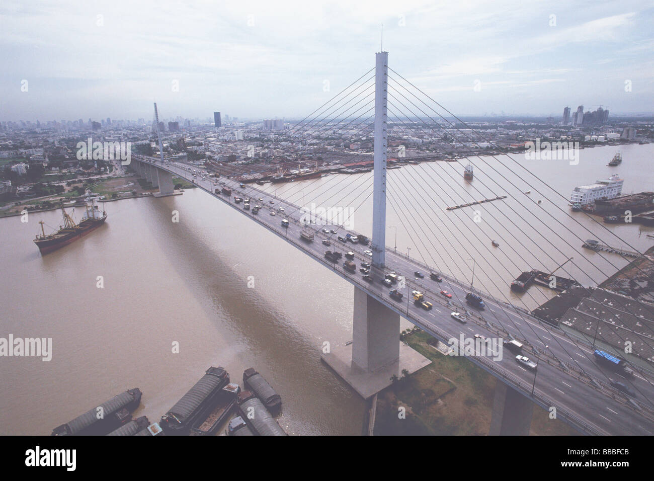 Thailand, Bangkok, Chao Phya River, Rama IX (9) Bridge Stock Photo - Alamy