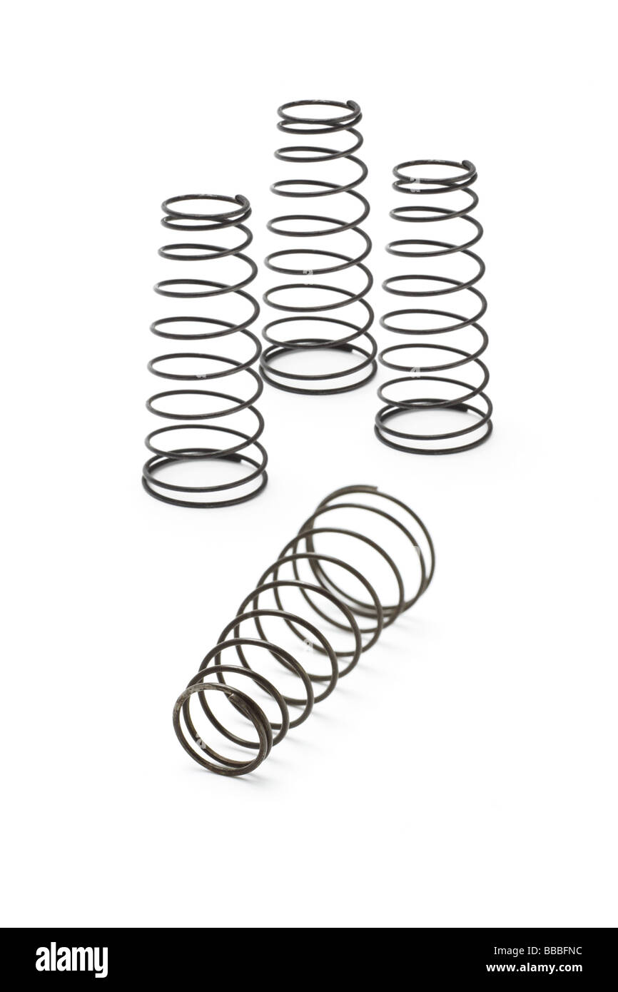 metal spring coils on white background Stock Photo - Alamy