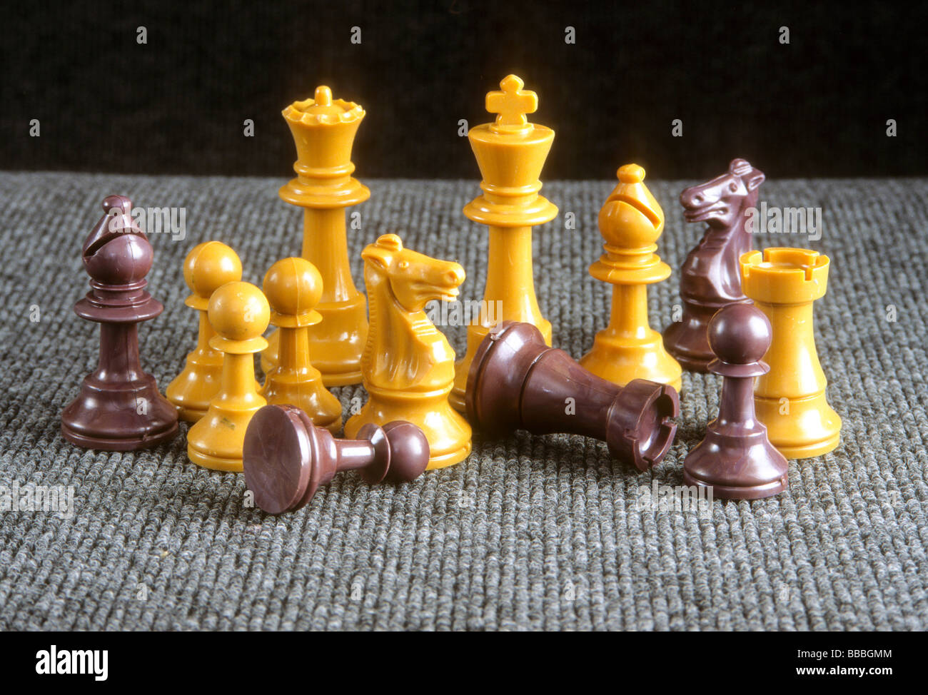 Chess men chessmen board game king queen checkmate wood Stock Photo - Alamy
