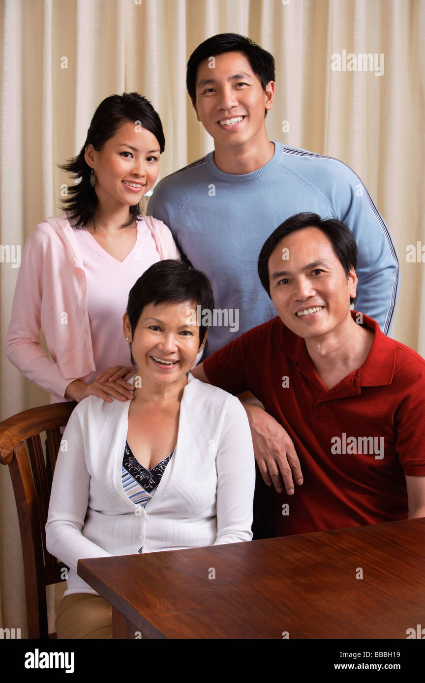 Two generations family portrait Stock Photo - Alamy