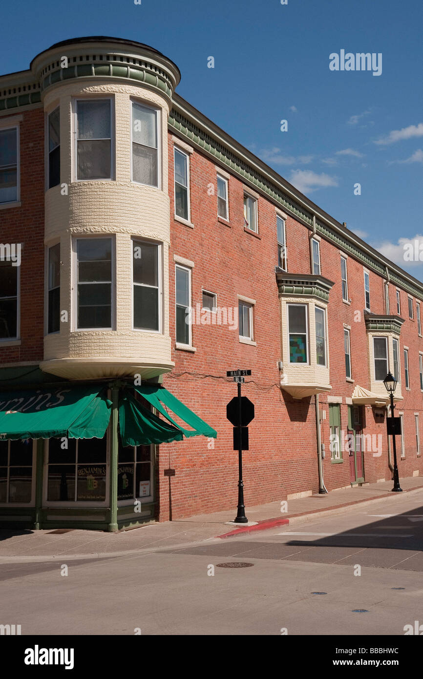 Galena, Illinois Main Street turret on federal style building Stock ...