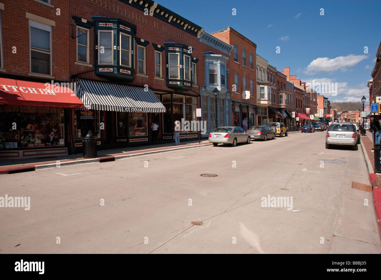 Historic main street shops in Galena, Illinois Stock Photo - Alamy