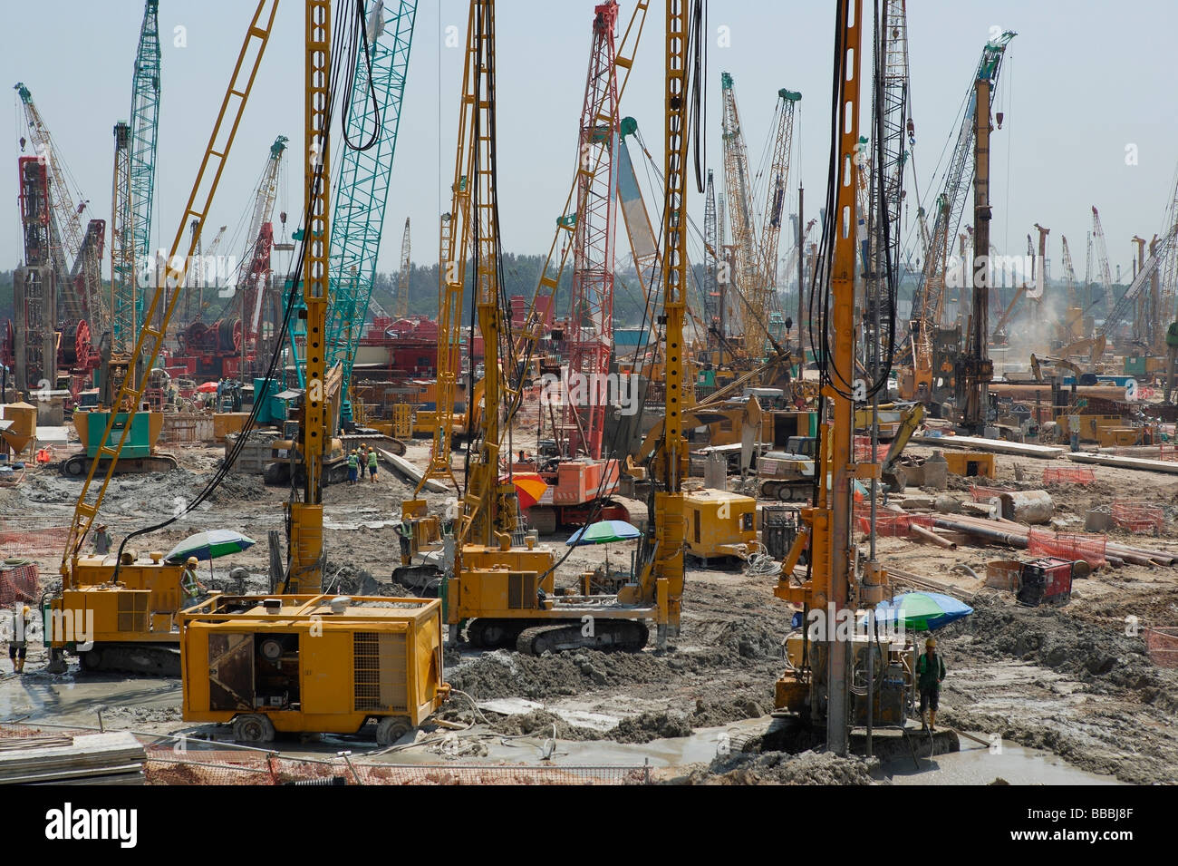 Cranes on a construction site Stock Photo - Alamy