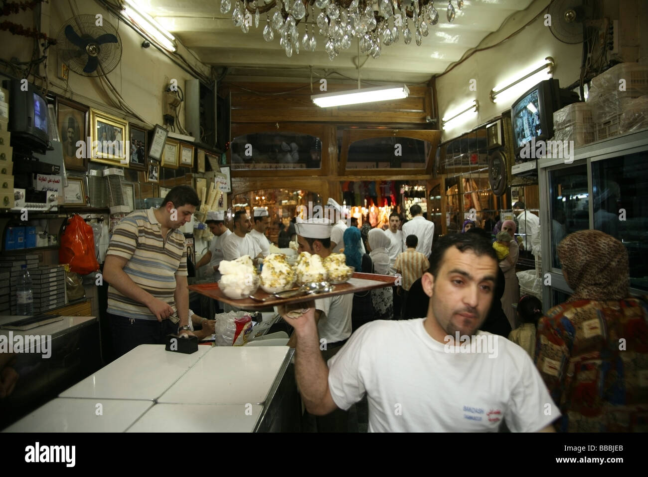 Bakdash Ice Cream Parlour in the Hamidiyya Souq Damascus Syria Stock ...