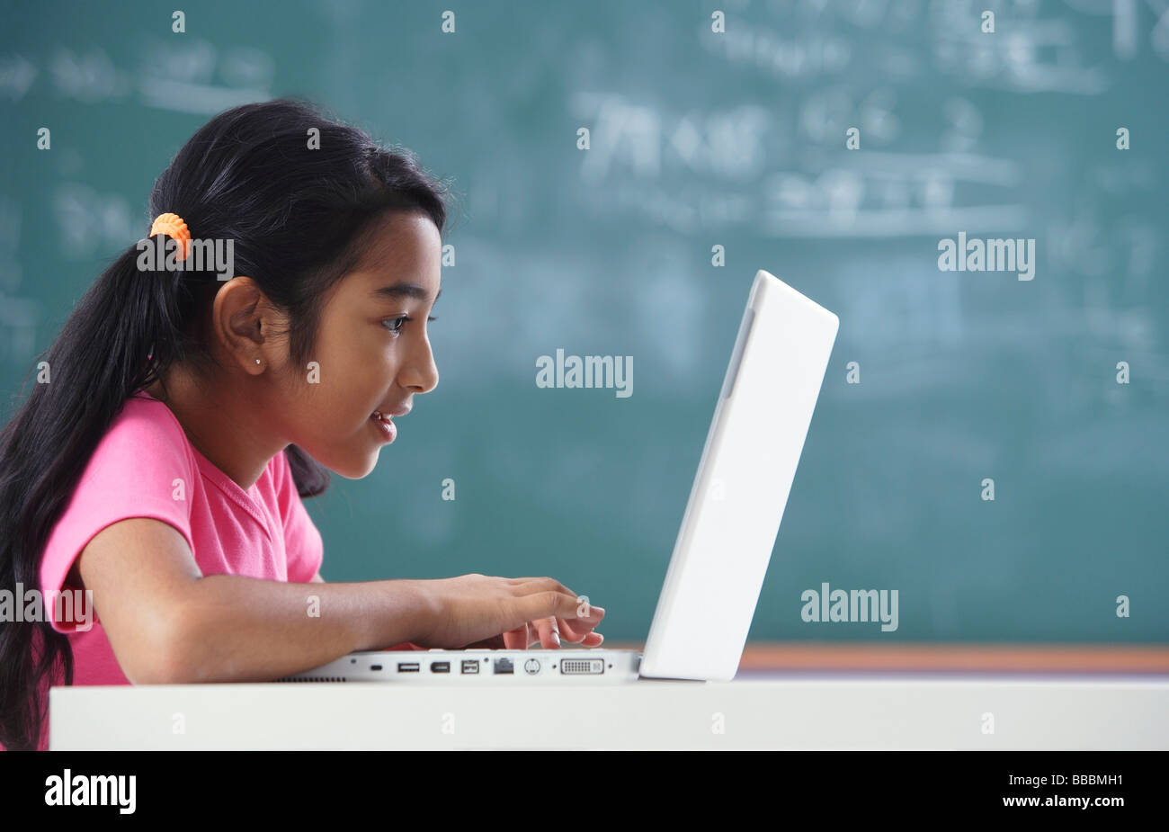 girl working at laptop (horizontal Stock Photo - Alamy