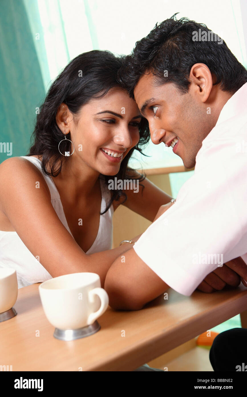 couple having coffee Stock Photo - Alamy