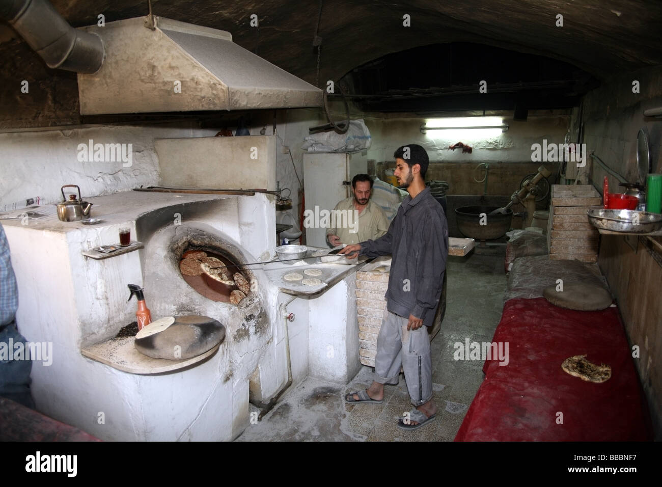 Making bread Sharia Hanania Damascus Syria Stock Photo - Alamy