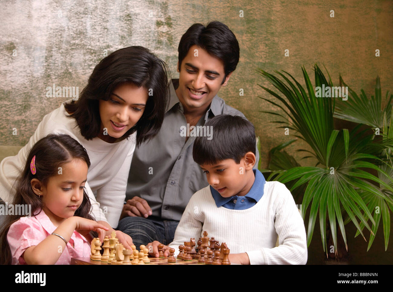 family look at chess set Stock Photo - Alamy