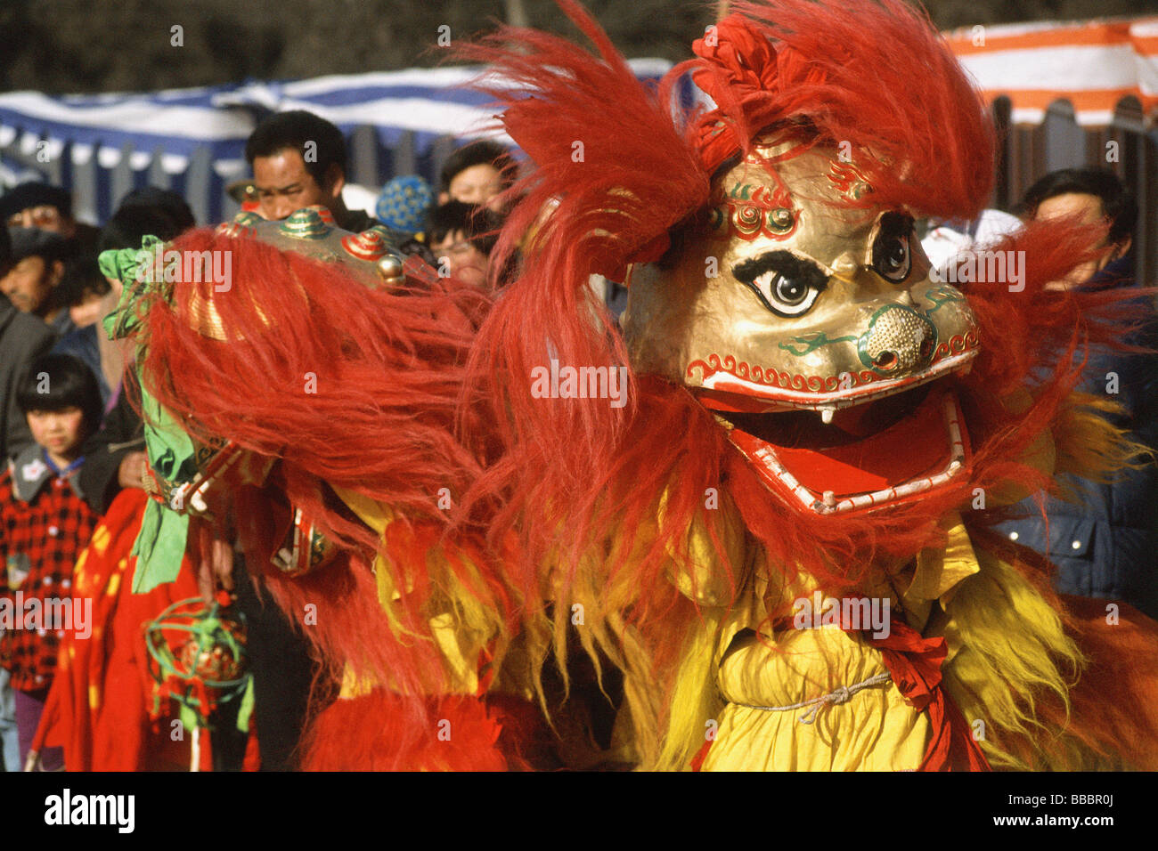 China, Beijing, Dragon dance at Chinese New Year's Festival Stock Photo ...