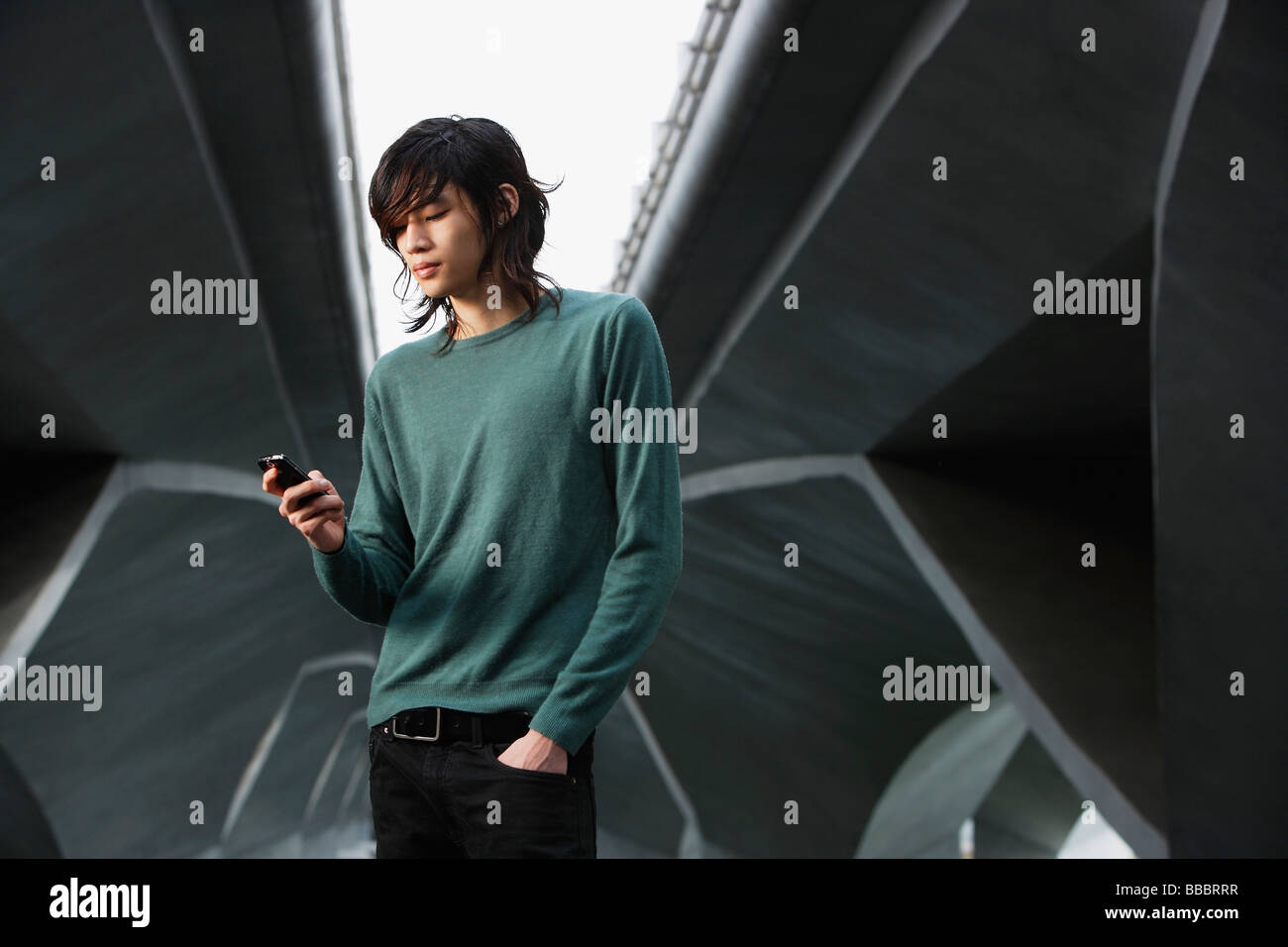 young man checking text messages Stock Photo - Alamy
