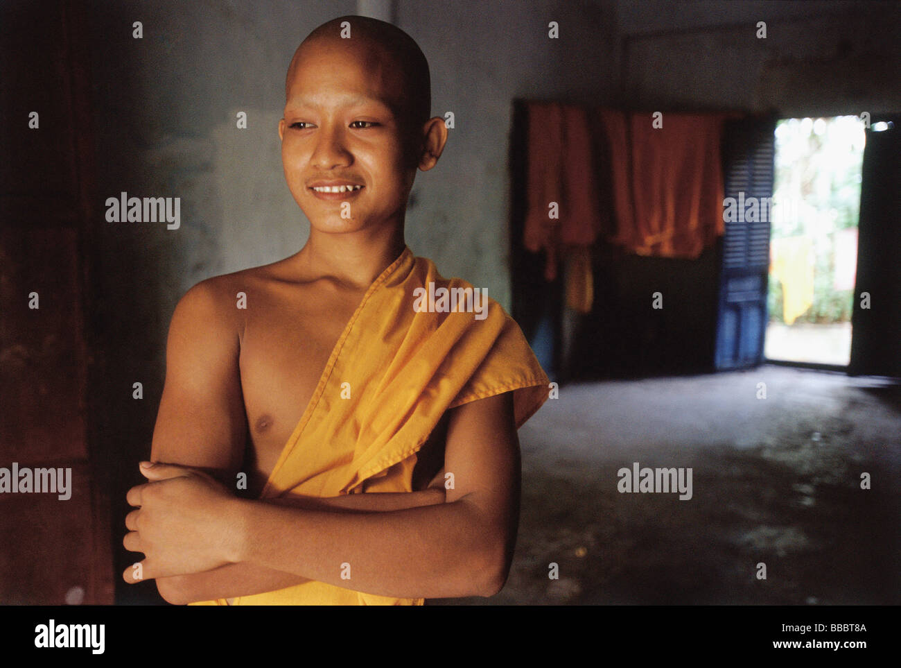 Vietnam, Mekong Delta region, Chau Duc, Buddhist monk of Khmer origin ...