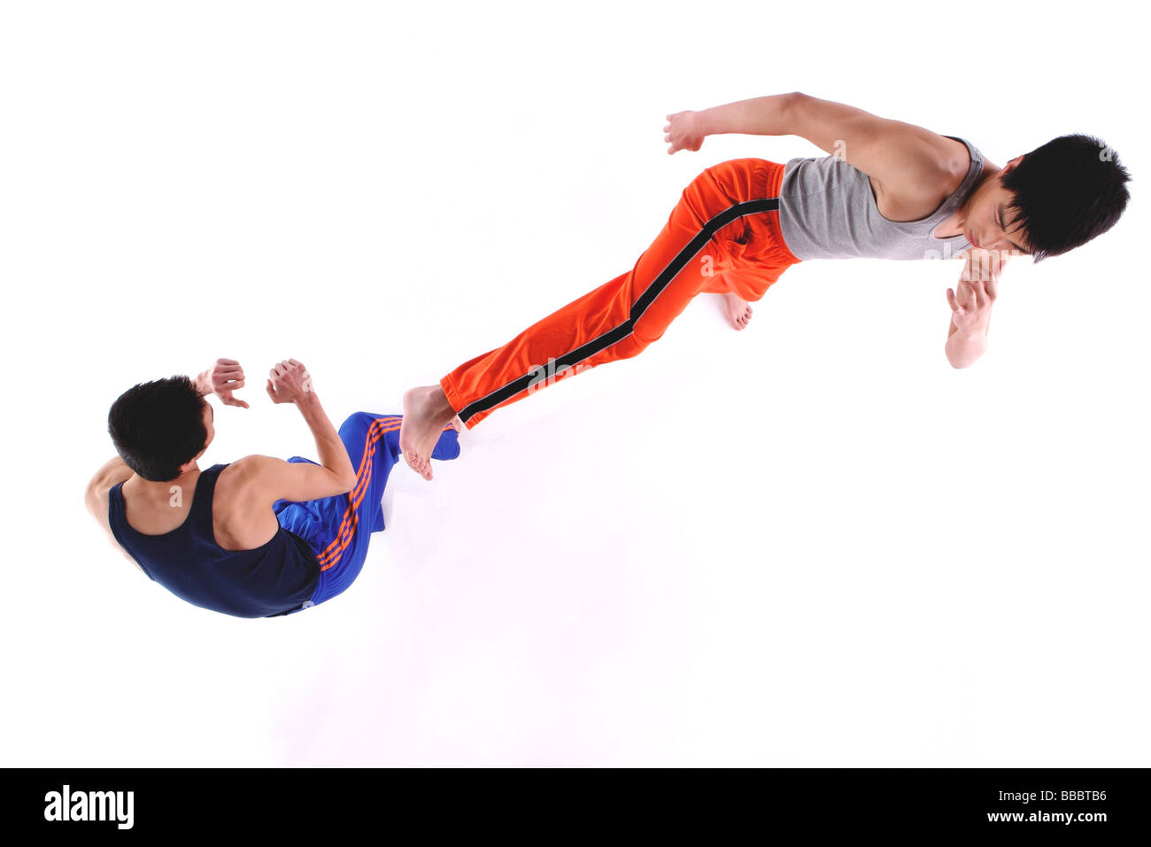 Two men, kick boxing Stock Photo - Alamy