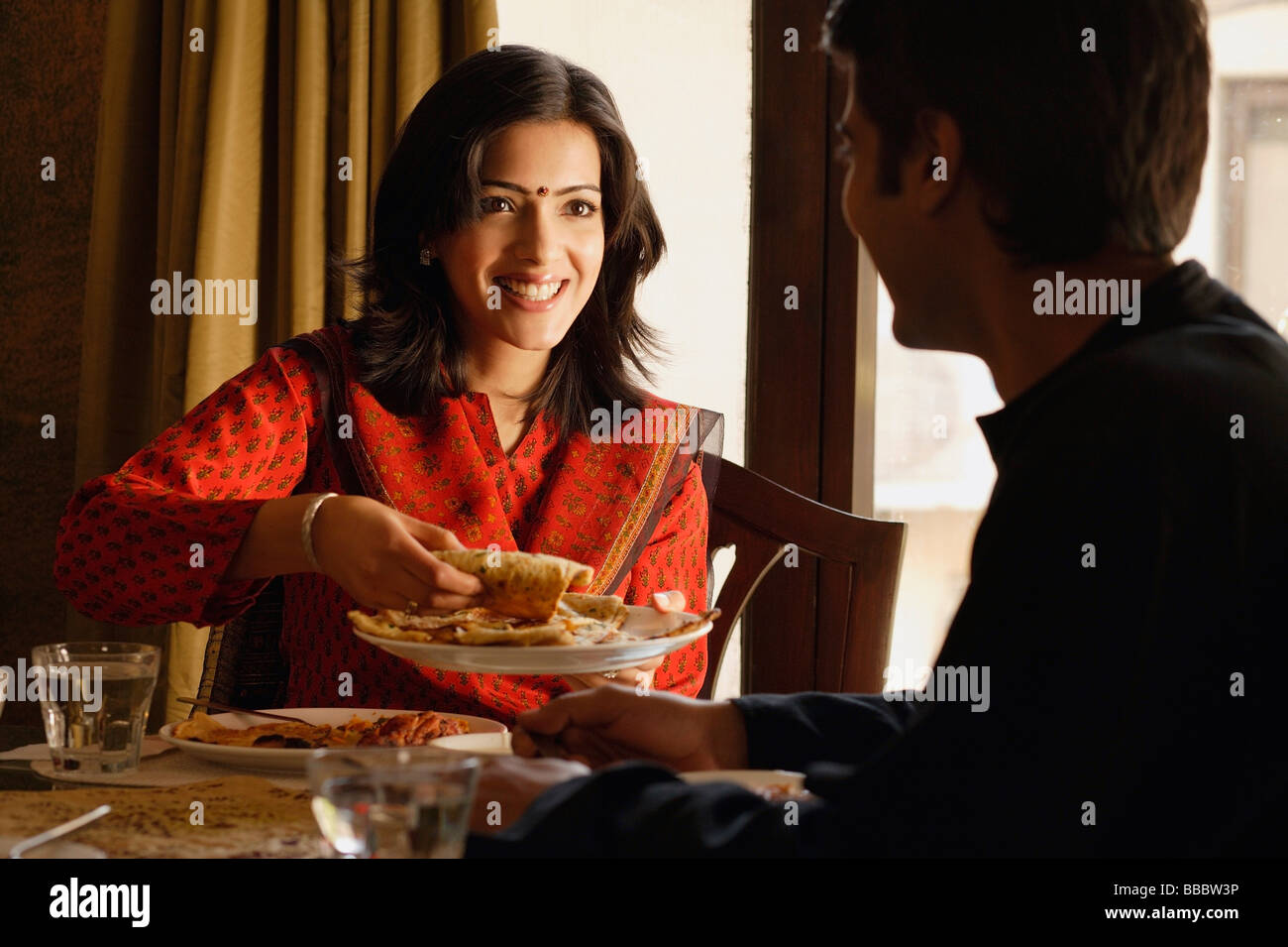 Indian couple food indoor hi-res stock photography and images - Alamy