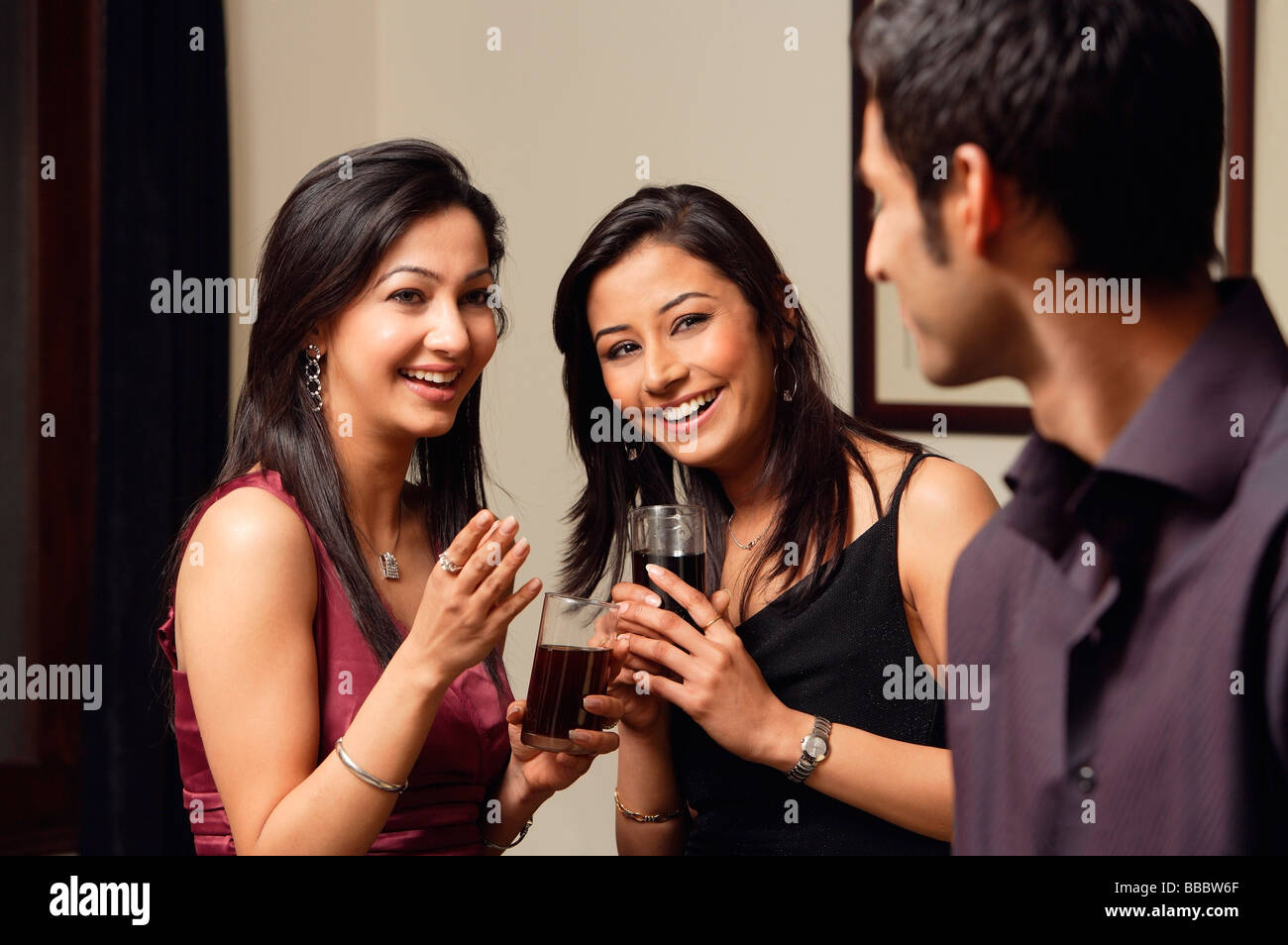 One woman two men flirt hi-res stock photography and images - Alamy