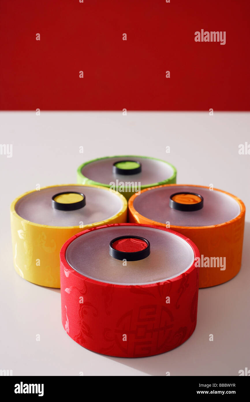 Still life of multicolor containers Stock Photo - Alamy