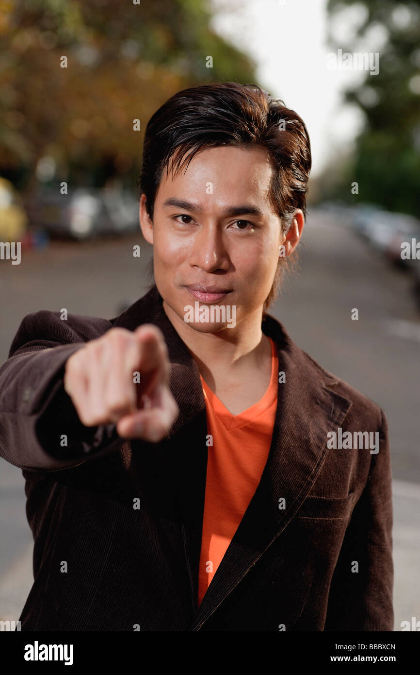 Man pointing finger at camera Stock Photo - Alamy