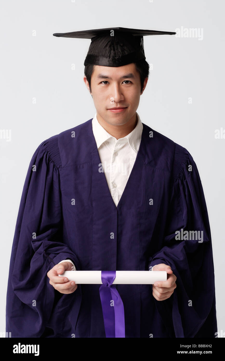Man with diploma Stock Photo - Alamy