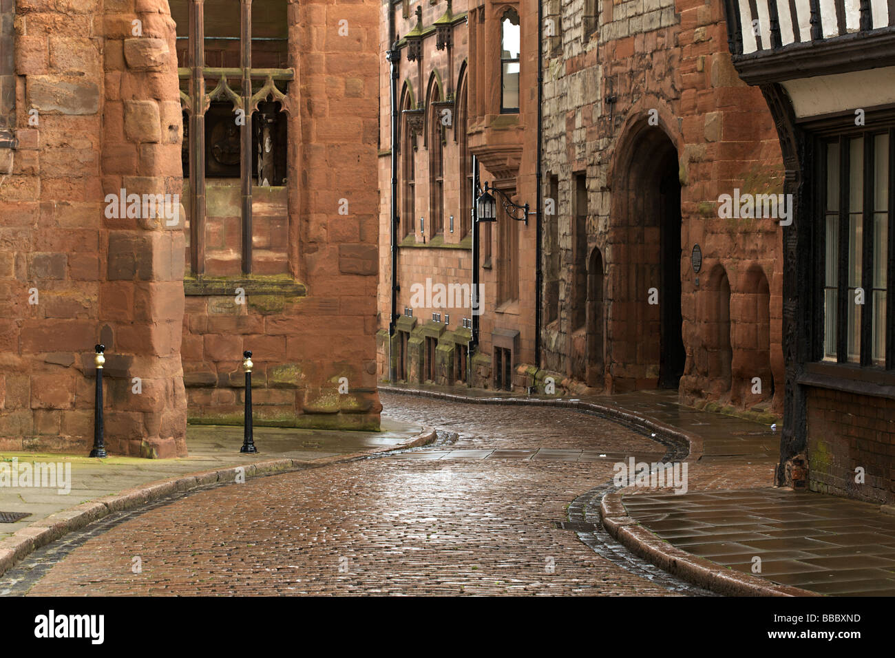 St Mary's Guildhall entrance at Bayley Lane in Coventry, West Midlands ...