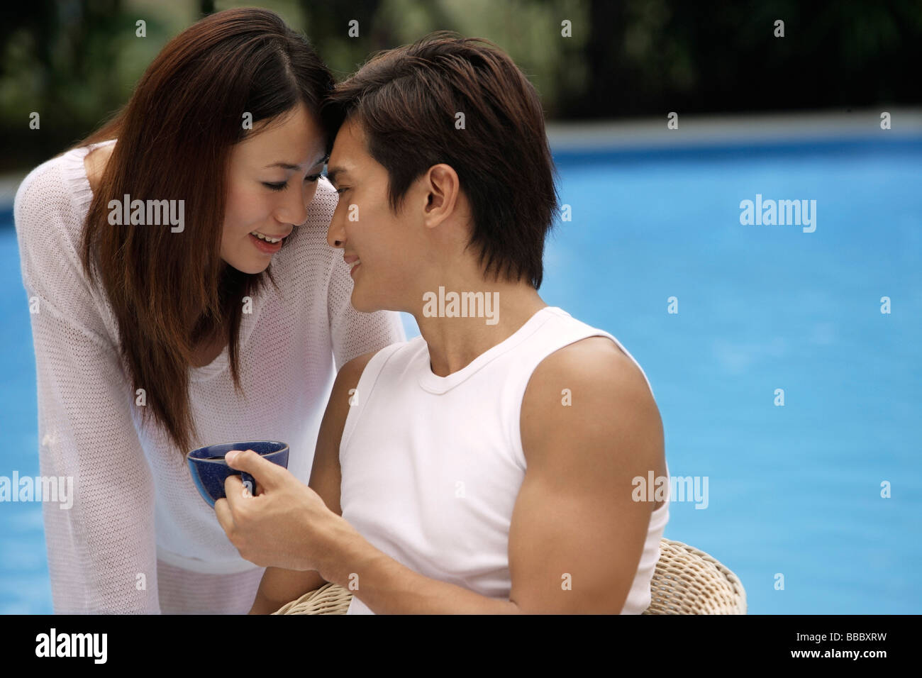 Two men foreheads touching hi-res stock photography and images - Alamy