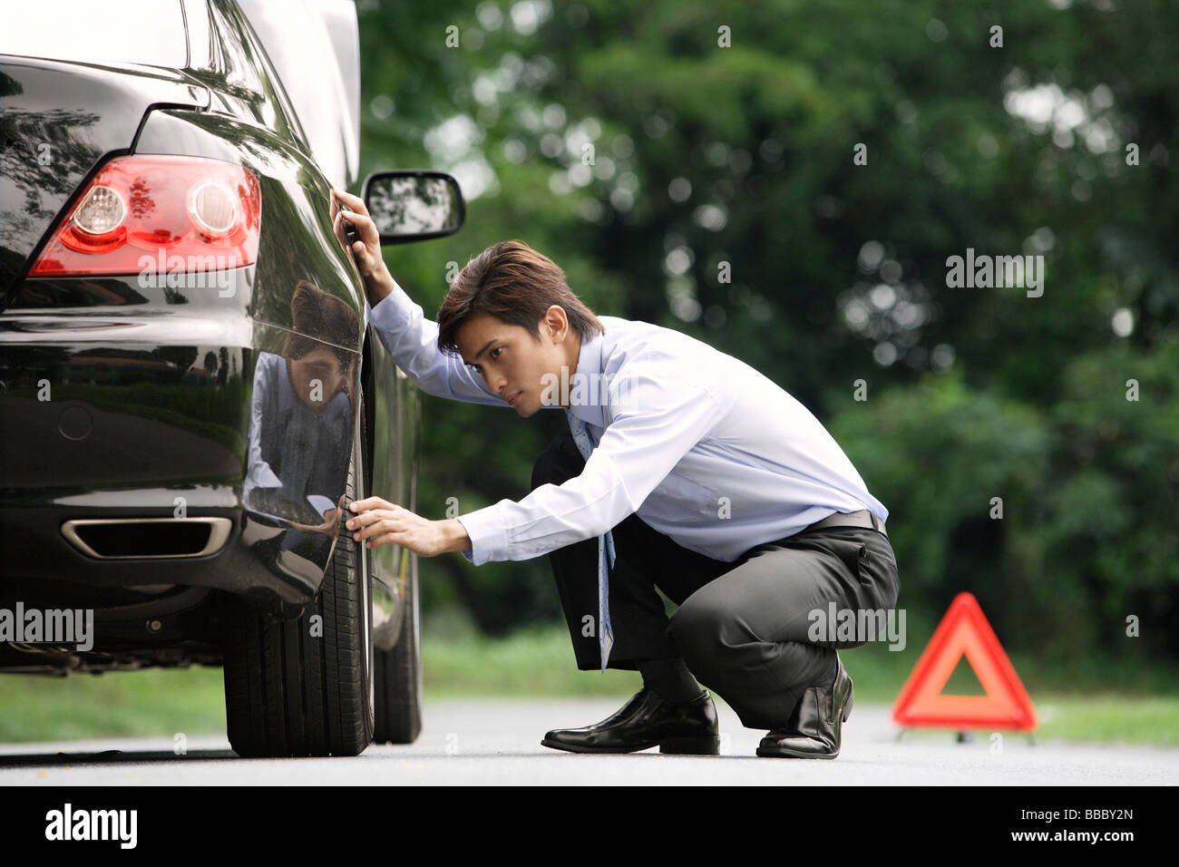 Man inspecting car Stock Photo - Alamy