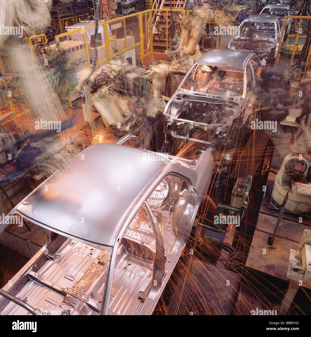 Malaysia, Kuala Lumpur, Proton auto factory, Proton cars on automated ...