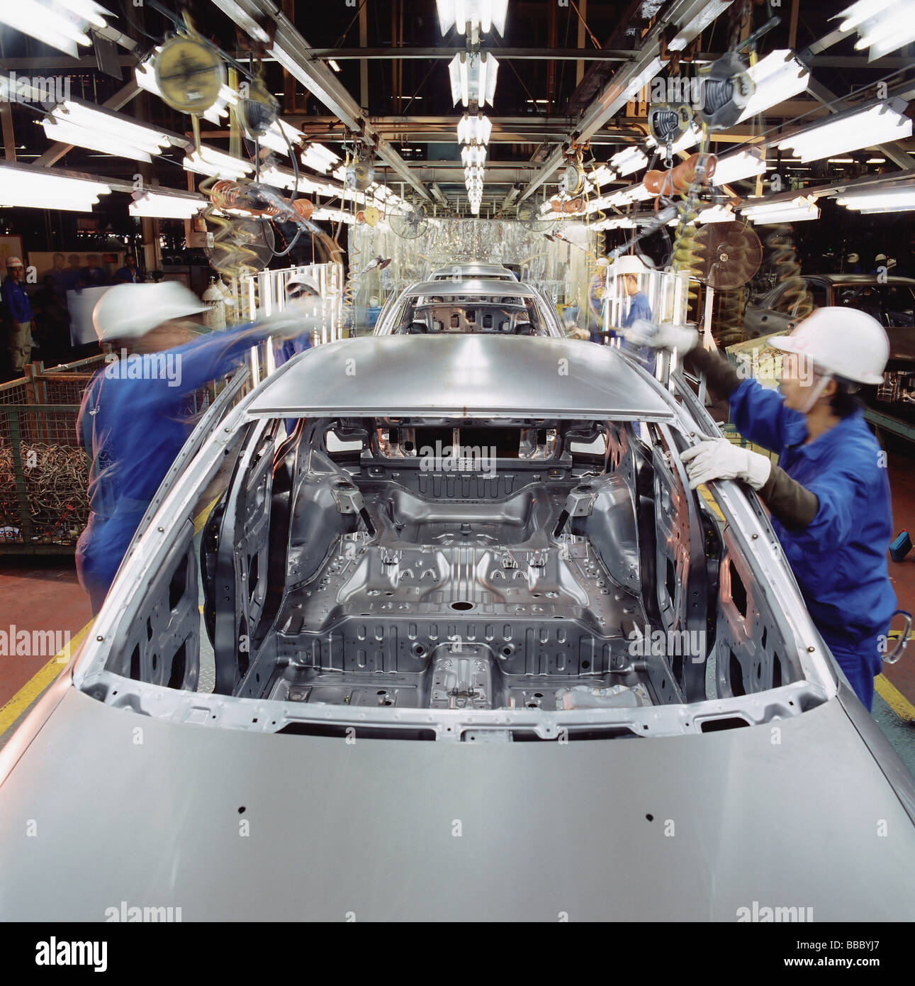 Malaysia, Kuala Lumpur, Proton auto factory, Proton cars on automated ...