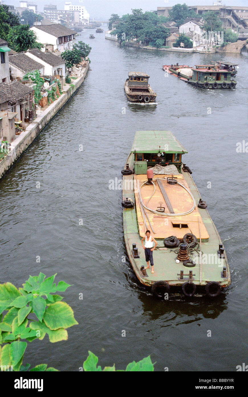 China, Suzhou, barges on the Grand Canal Stock Photo - Alamy
