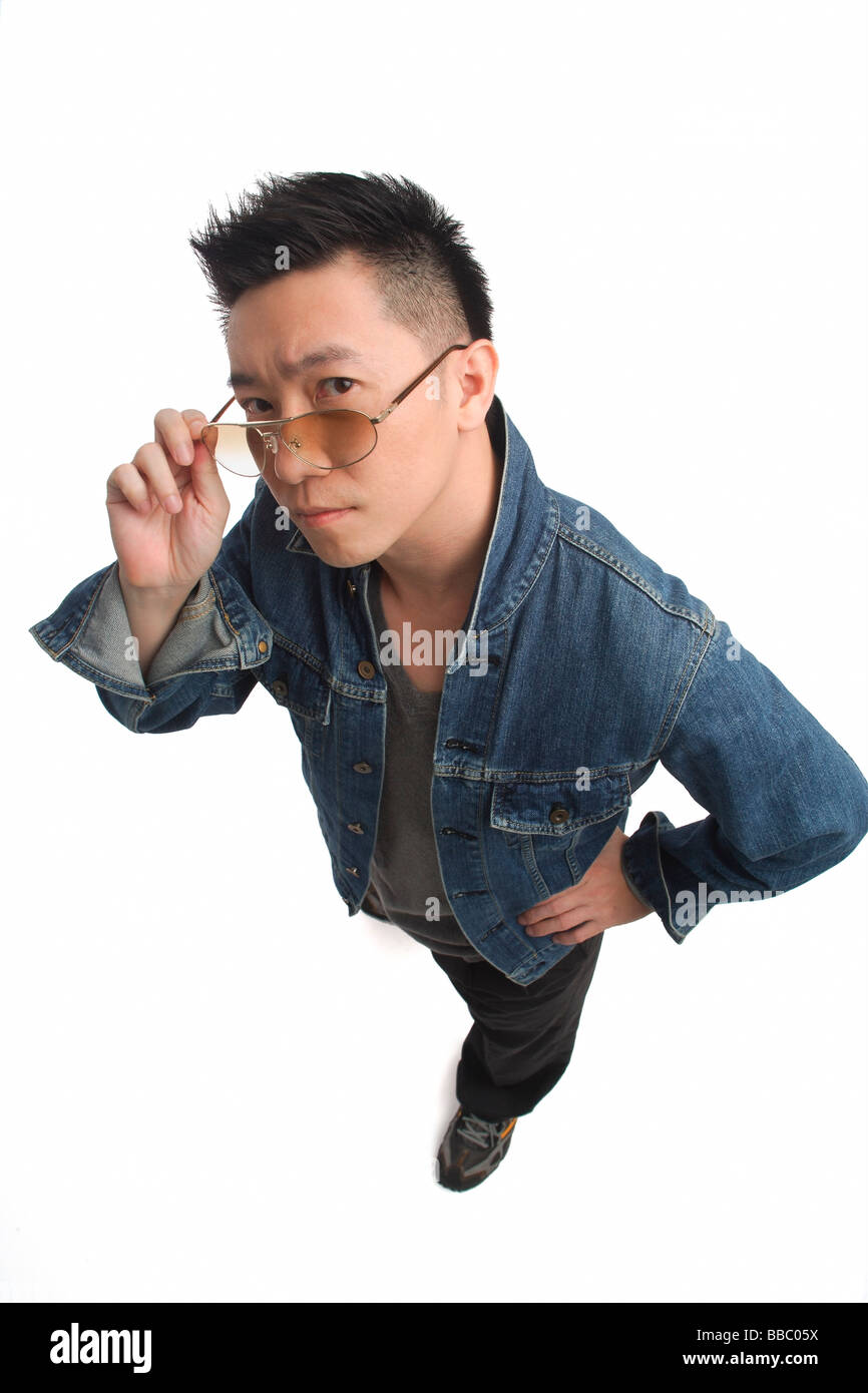 Man critically looking at camera Stock Photo - Alamy