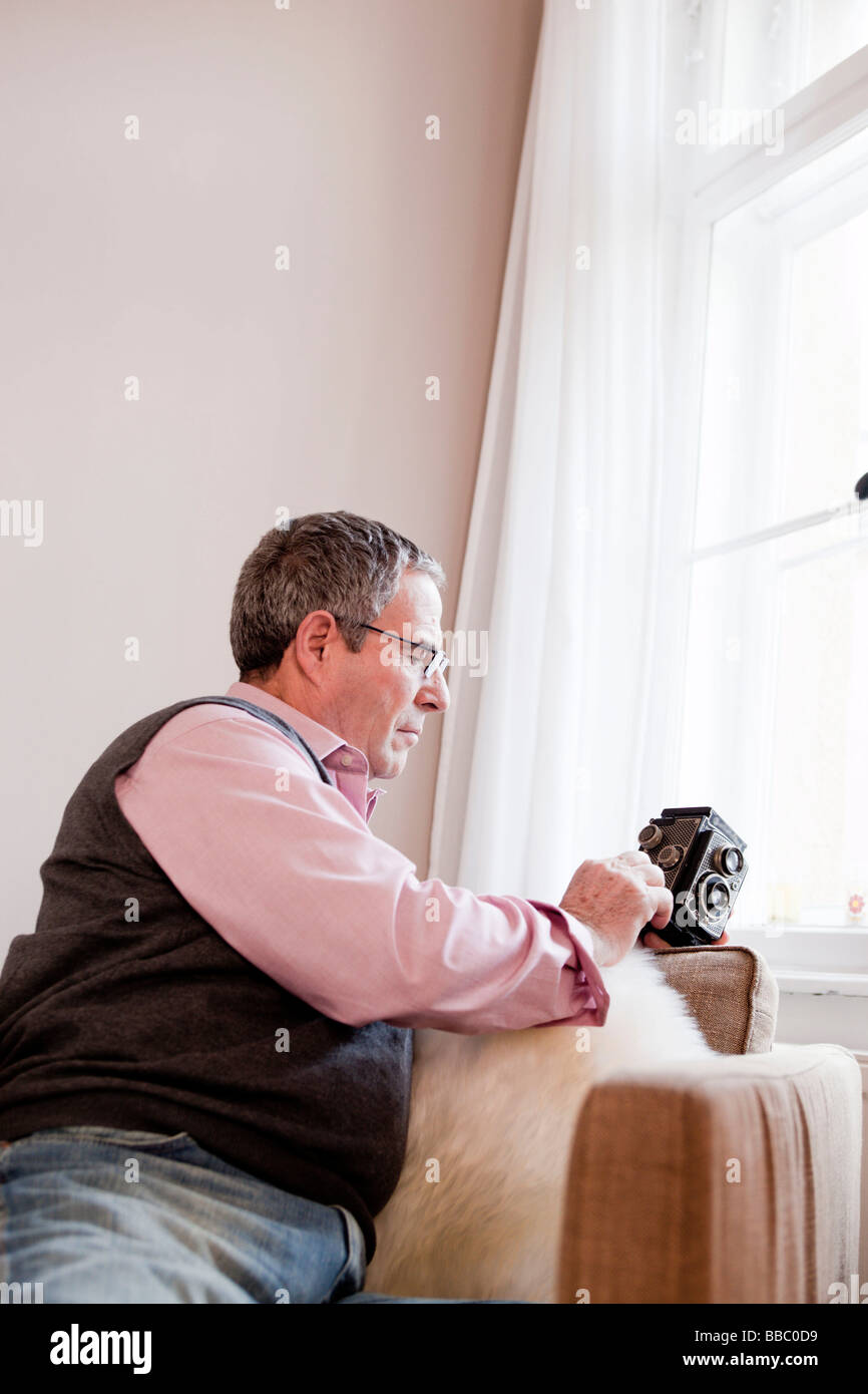 Gentleman sitting vintage armchair hi-res stock photography and images ...